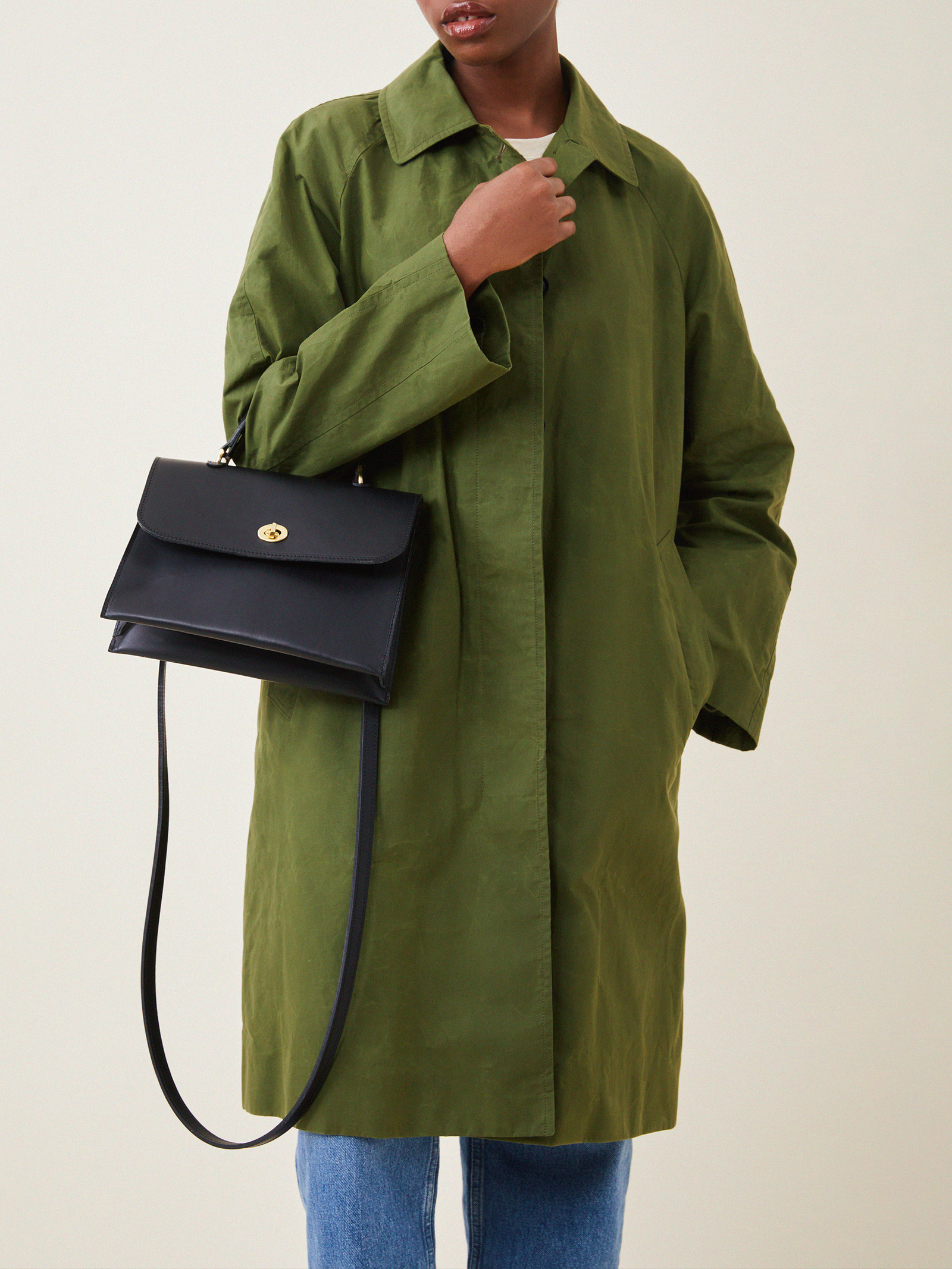 Cotton Overcoat - Khaki Green – Mimi Berry